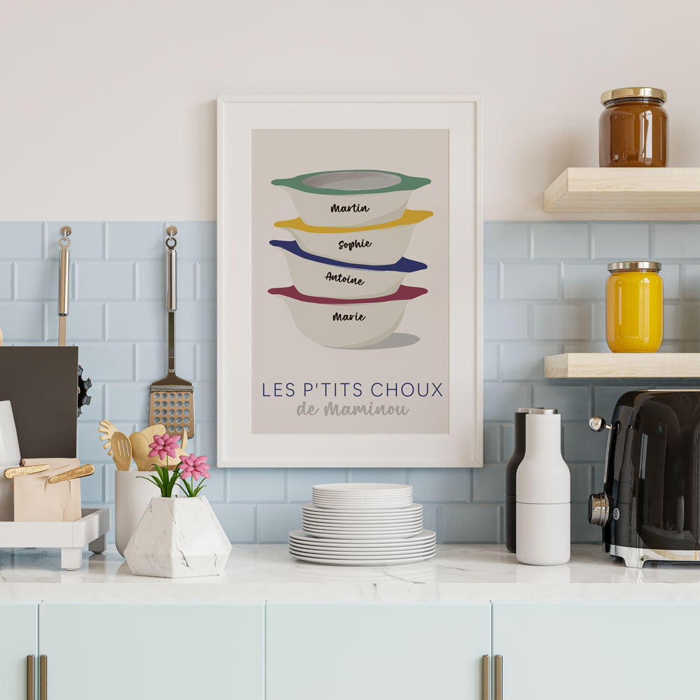 Affiche Personnalisable Famille Bols Bretons - Idée Cadeau à envoyer ...